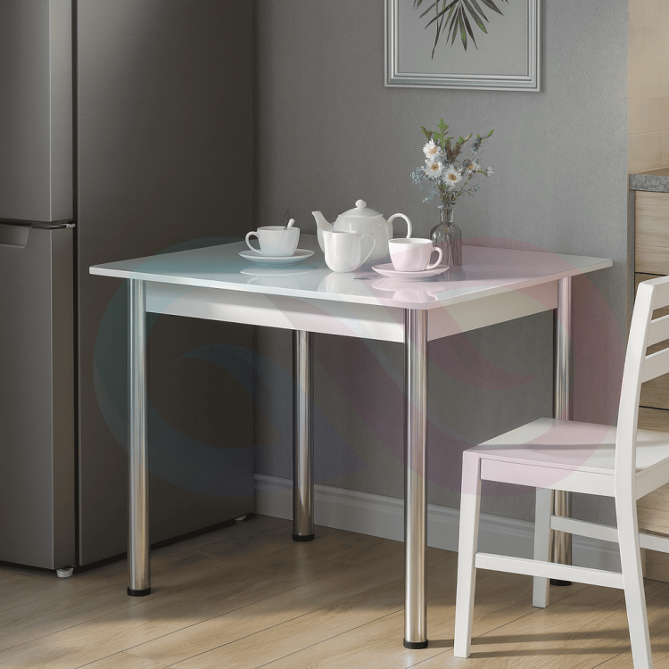 Кухонный стол Руно купить | Прямоугольный стол с хромированными ножками ...
